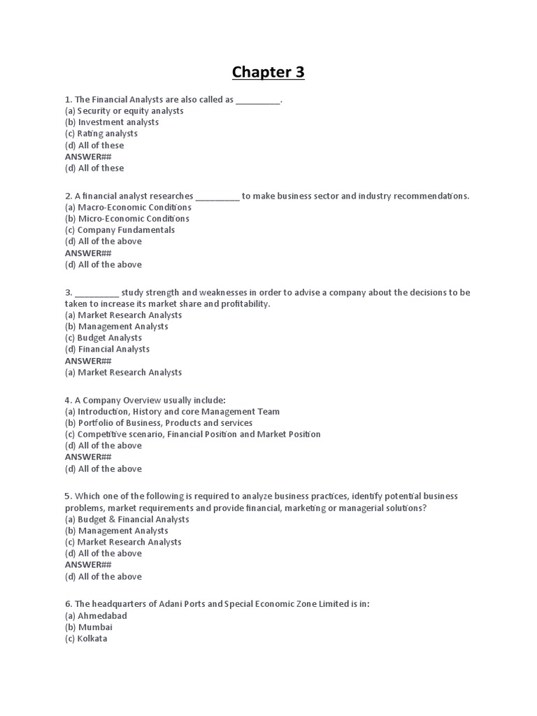 CH 3 Test | Download Free PDF | Financial Analyst | Economy Of India