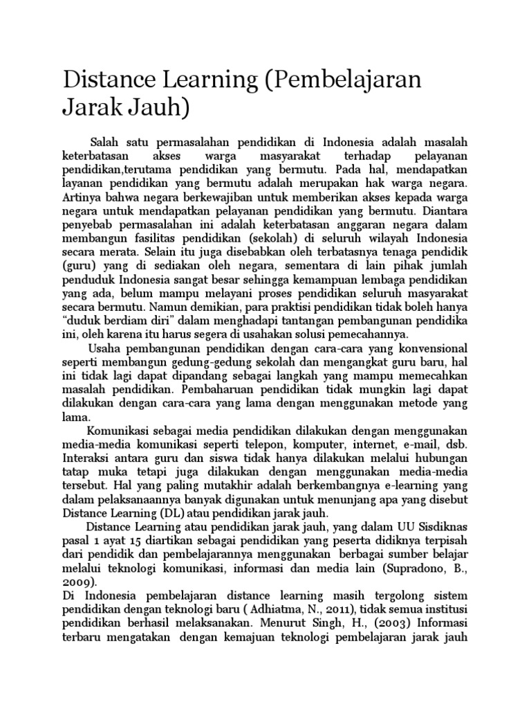 Distance Learning | PDF