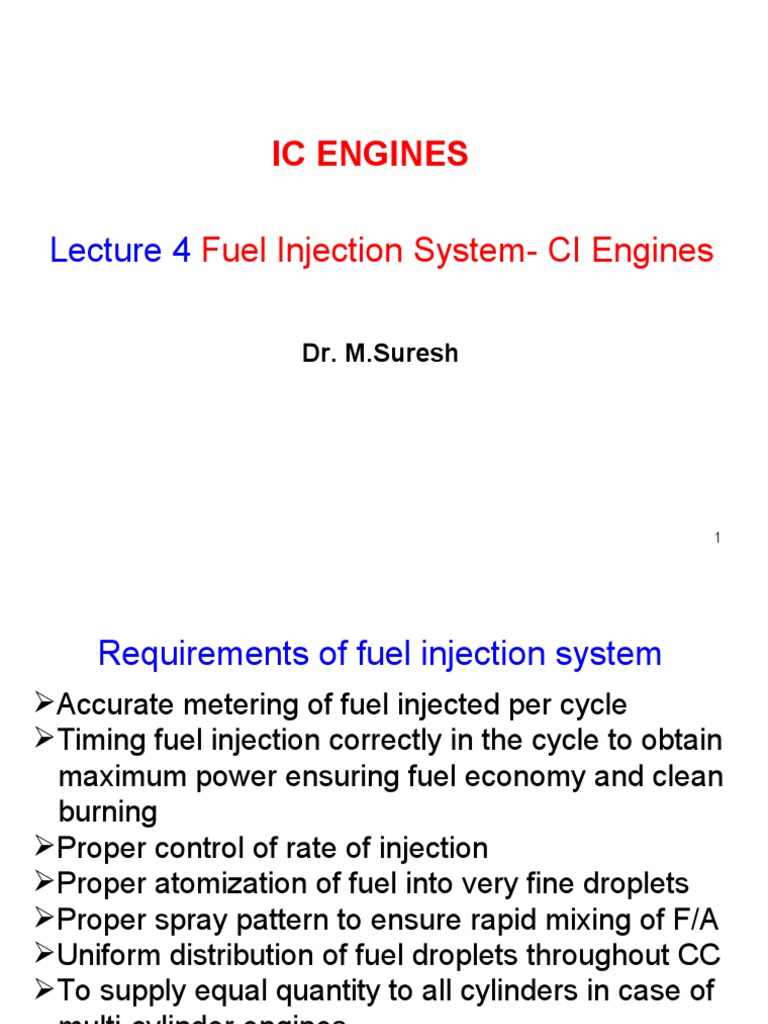 Fuel Injection Systems in CI Engines | PDF