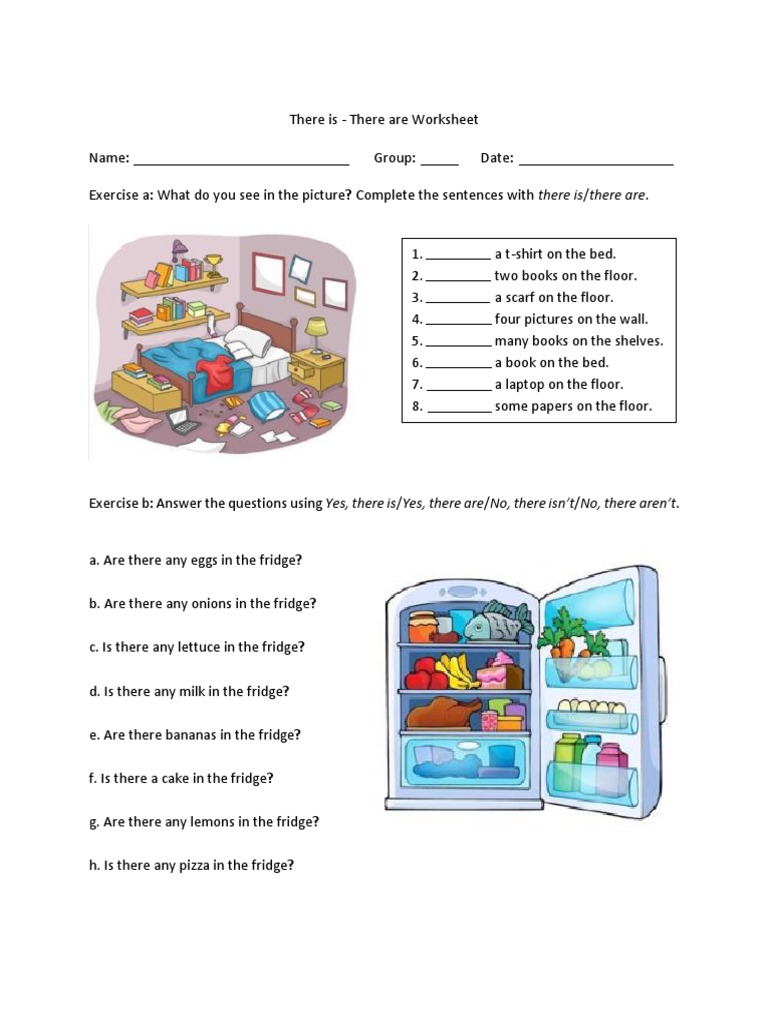 There Is/There Are Worksheet | PDF