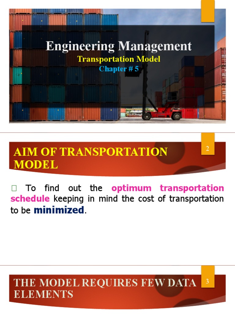 Fall 2022-2023 - Engineering Management - Chapter 5 - Transportation Model | PDF | Matrix ...
