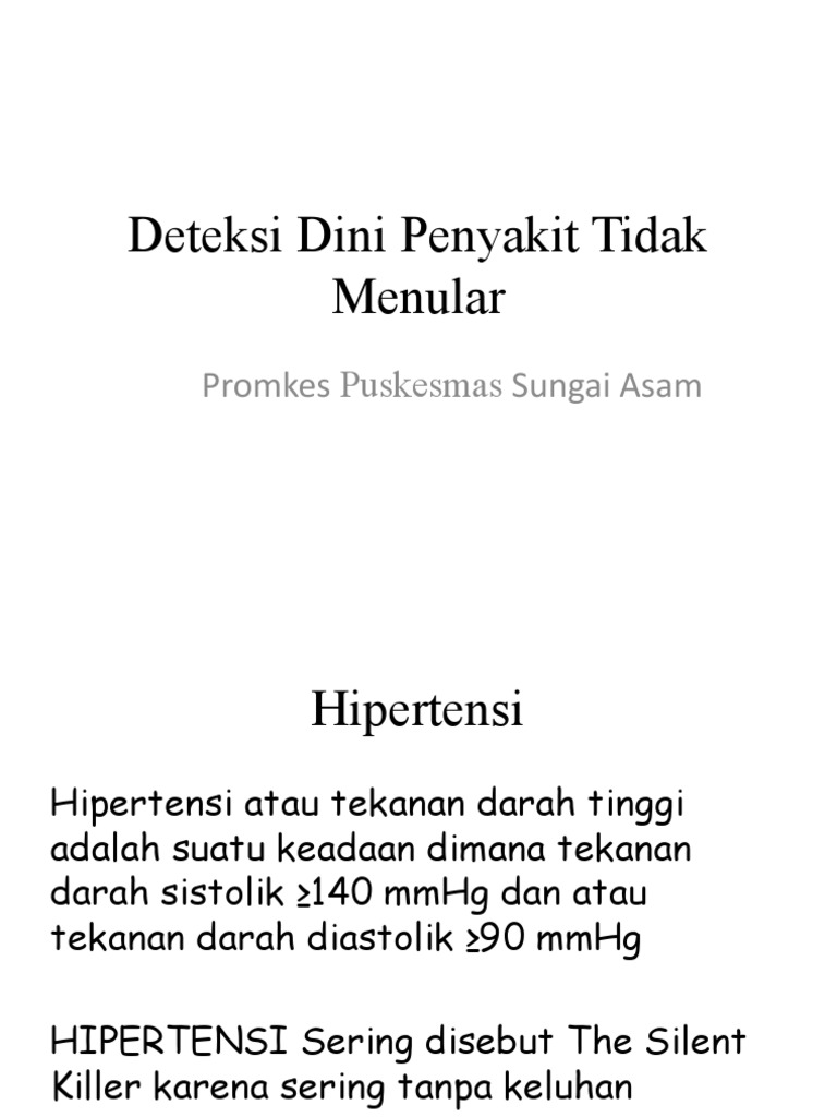 Deteksi Dini Penyakit Tidak Menular.pptx | PDF
