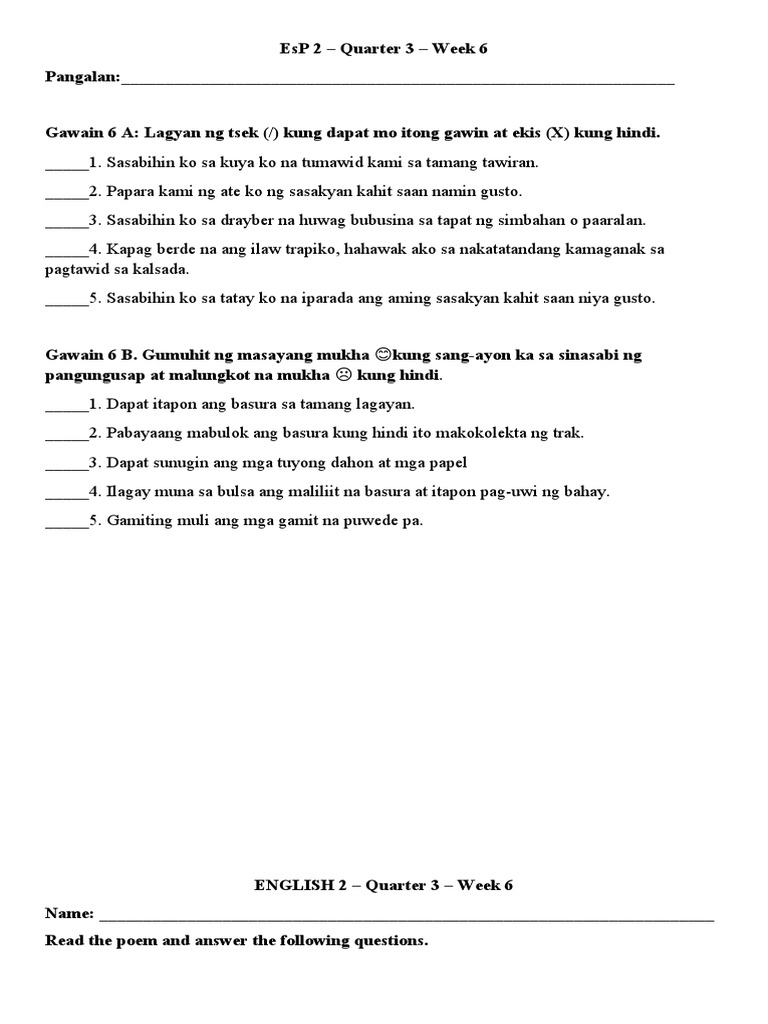 Activity Sheet Q3 Week 6 | PDF