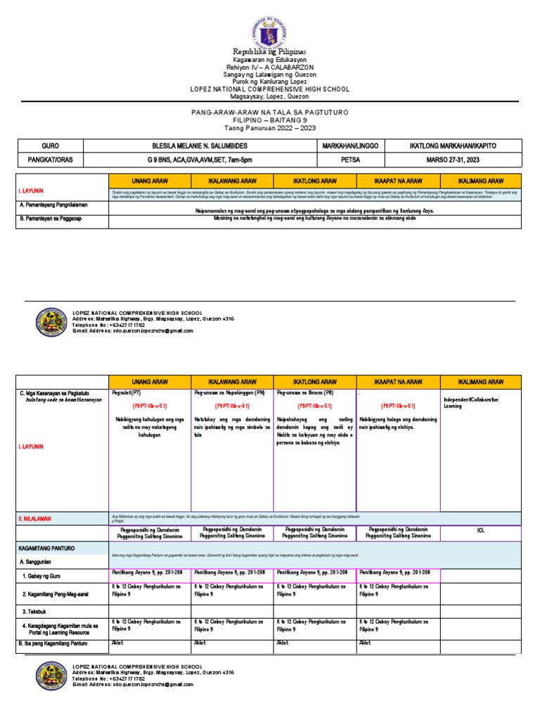 DLP 3rd Quarter 7th Week 2023 | PDF