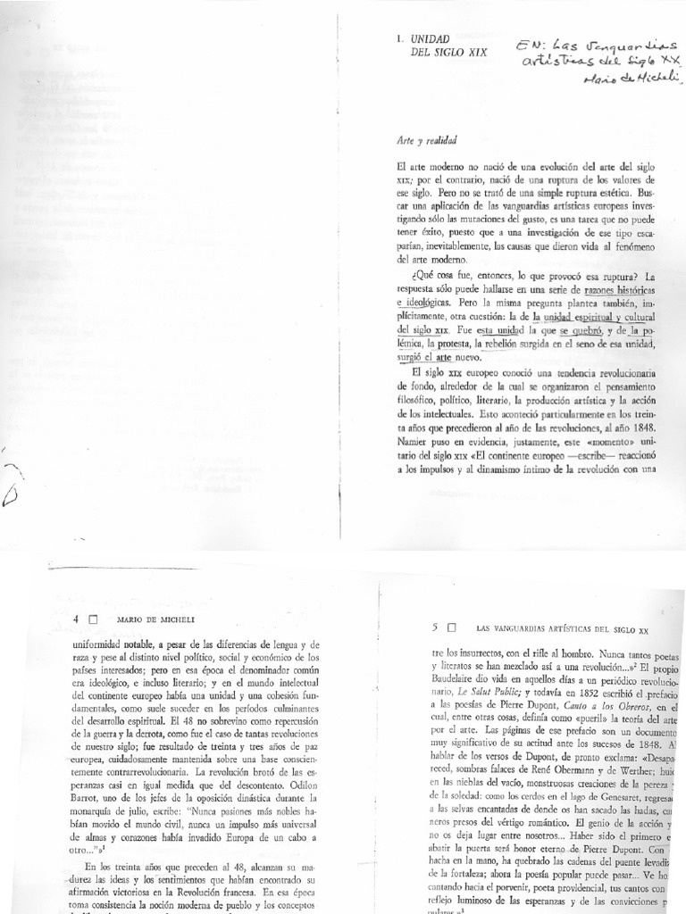 Mario de Micheli - Cap I, II y III - Vanguardias Artisticas Del Siglo ...