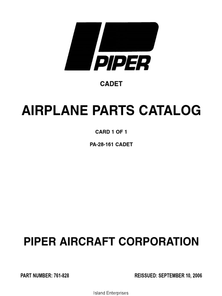 Piper PA28-161 Cadet Parts | PDF | Landing Gear | Flap (Aeronautics)
