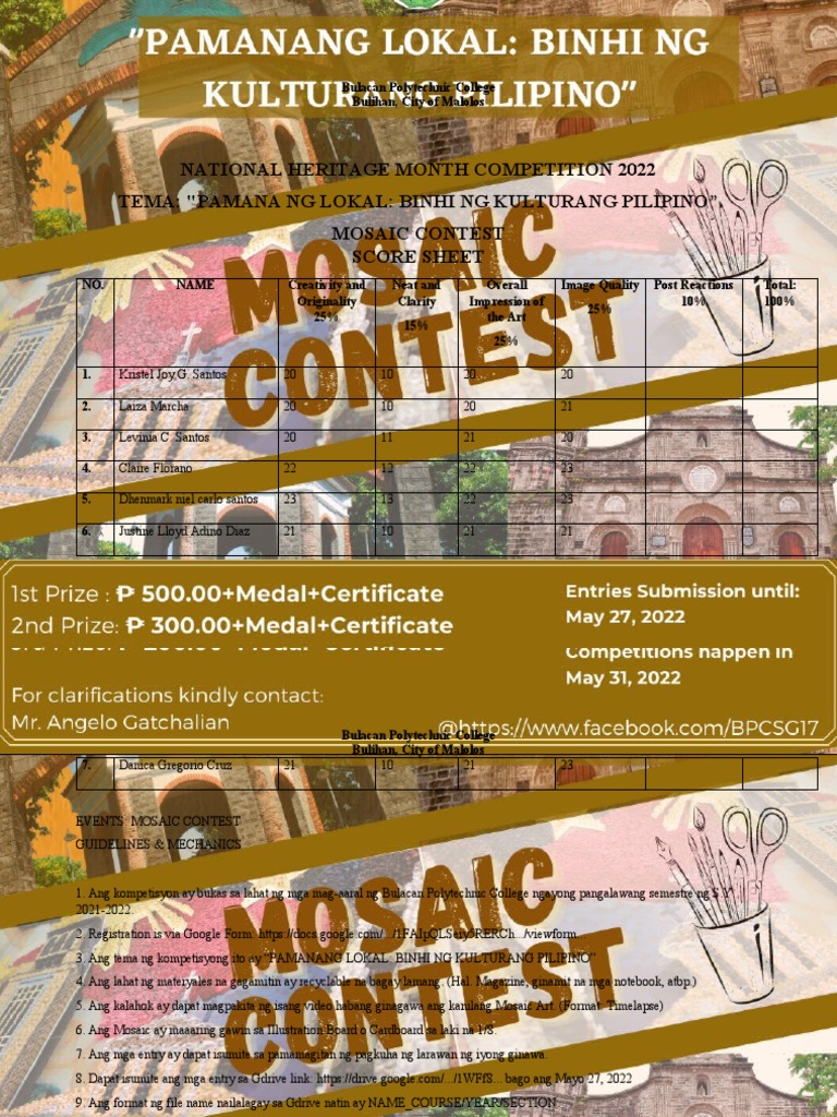 Mosaic (Score Sheet) | PDF