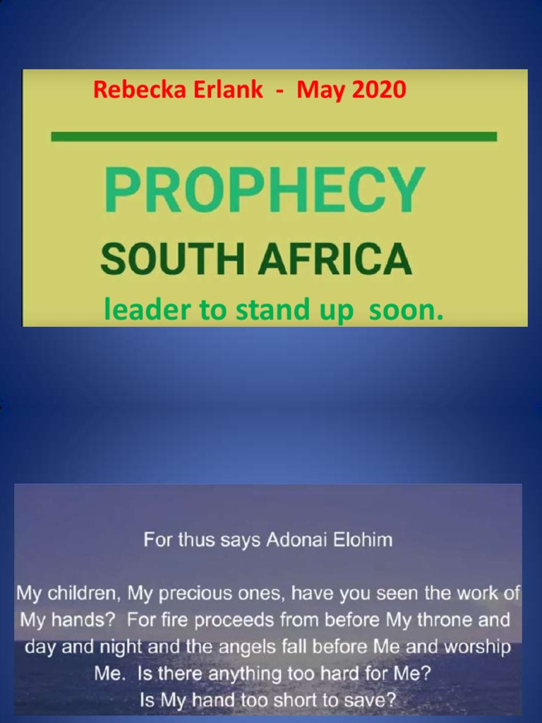 Prophecy SA Leader Rebecka Erlank 19may2020 Slides PDF | PDF