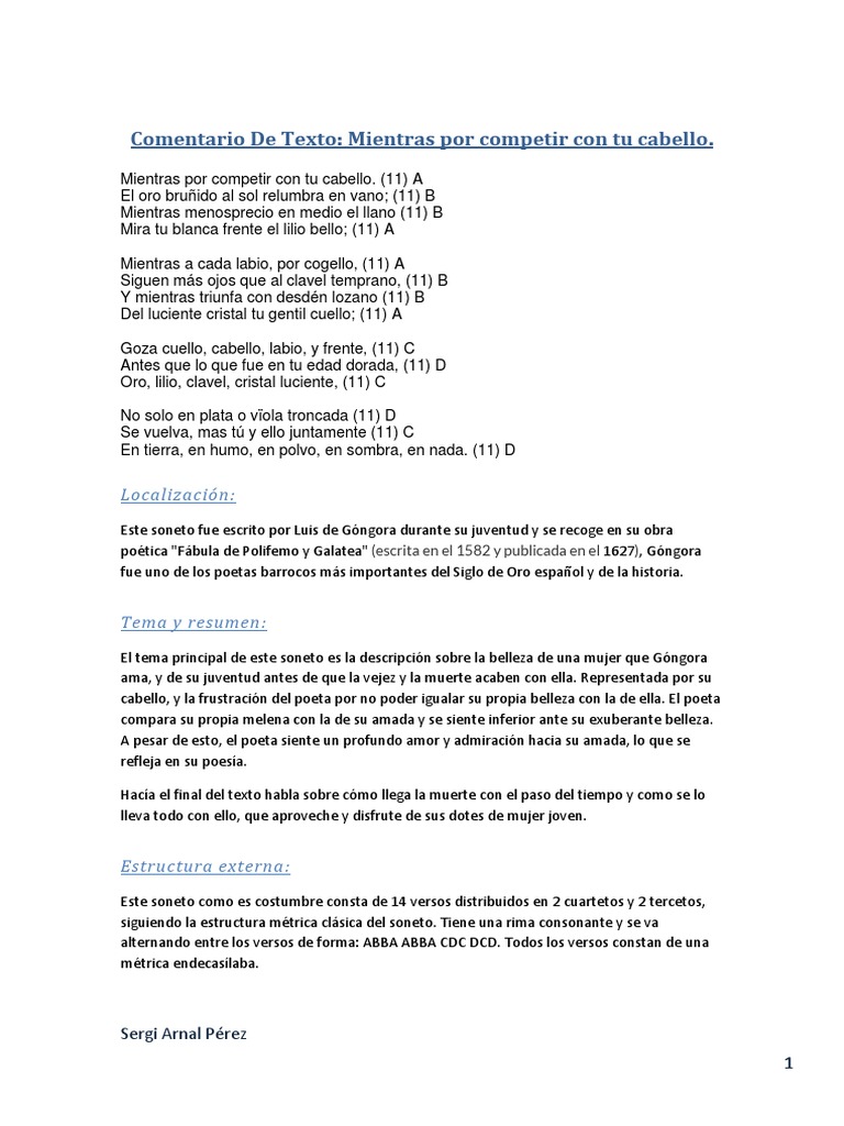 Análisis de "Mientras por competir" | PDF | Poesía | Clásicos