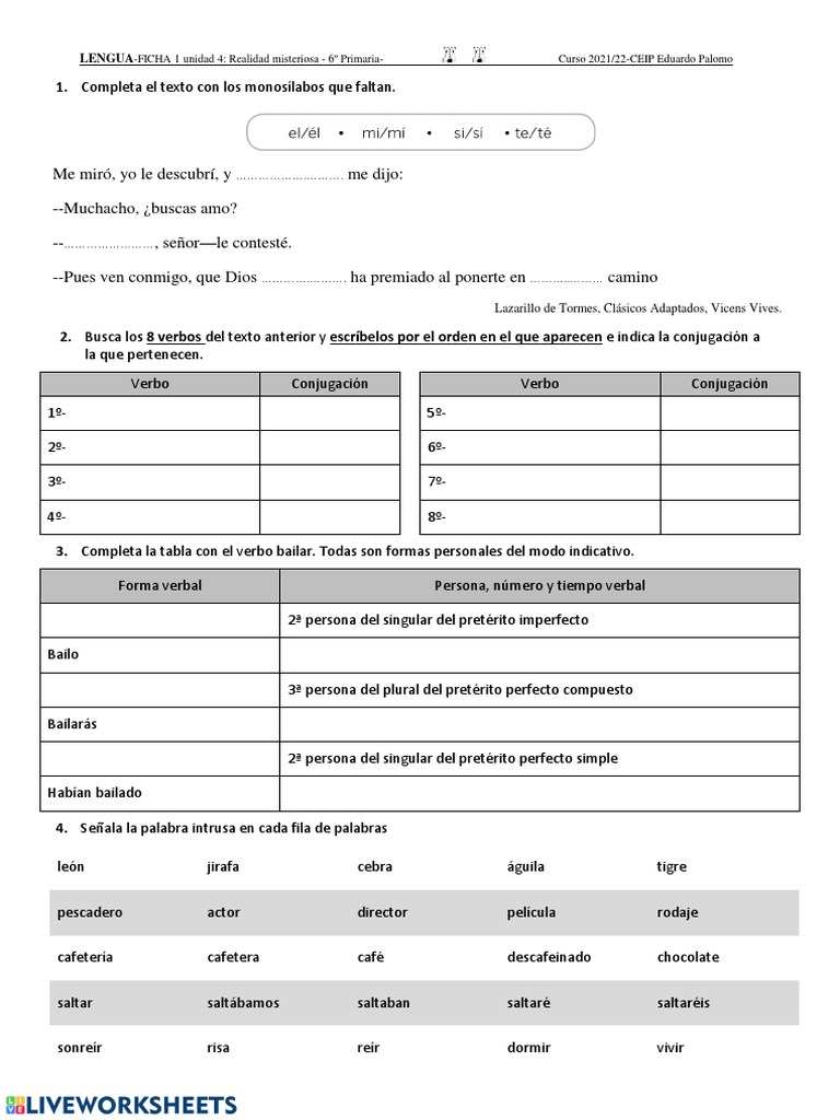 Verbos 1 | PDF | Verbo | Conjugación gramatical