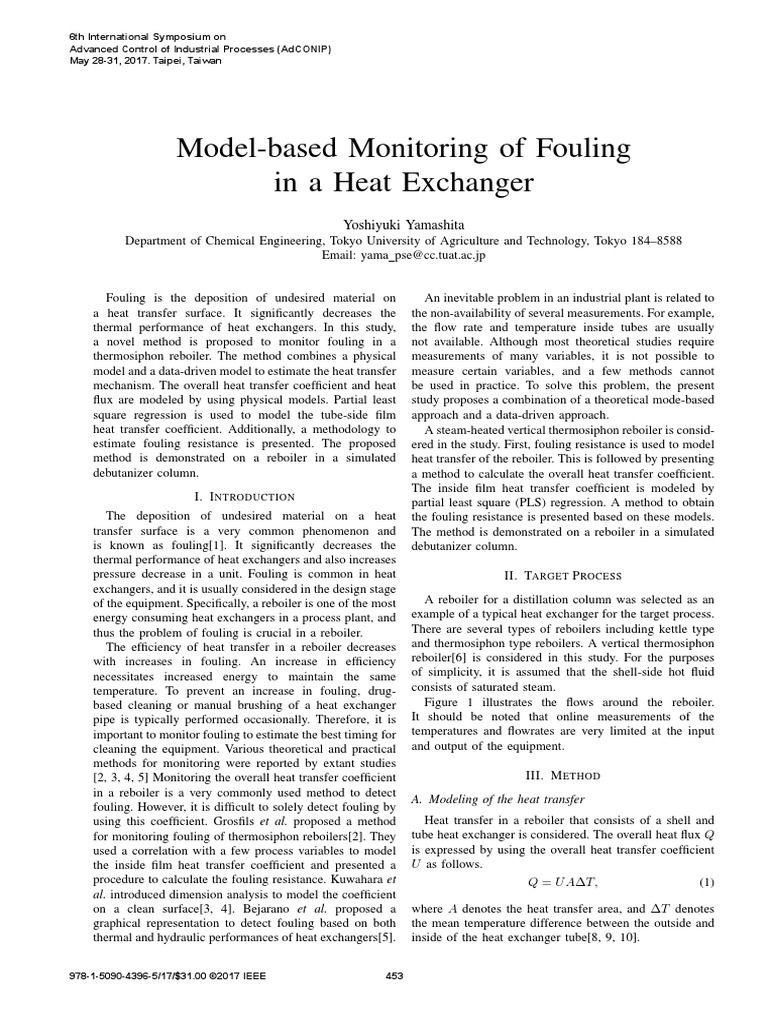 Model-Based Monitoring of Fouling | PDF