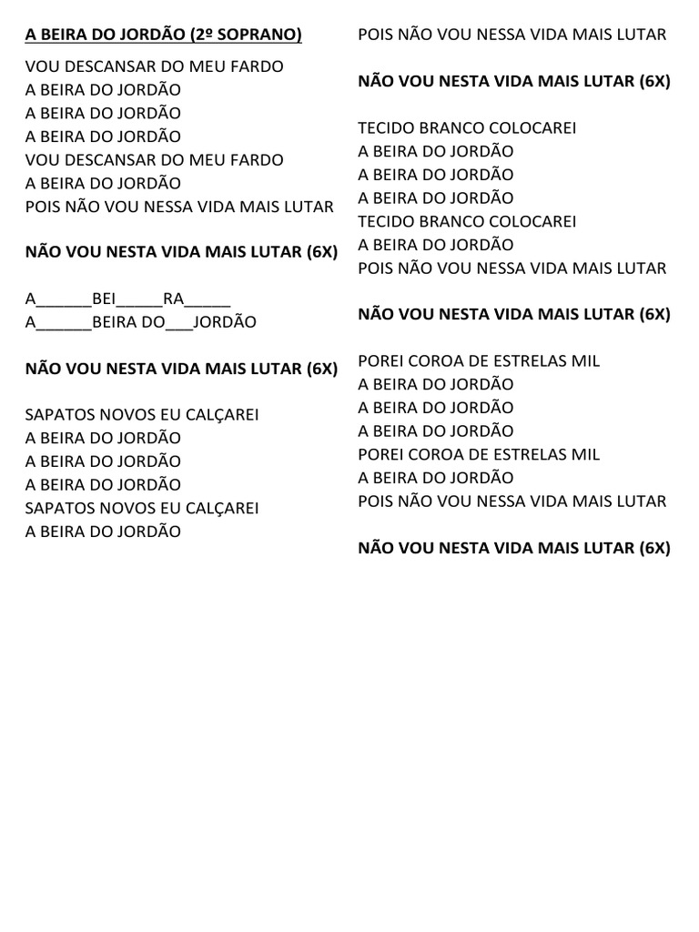 A Beira Letra 2 Soprano | PDF