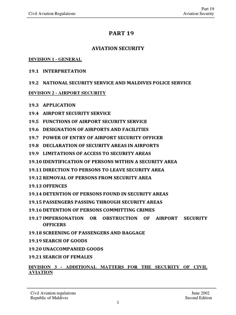Part 19 Airport and Aircraft Security PDF | PDF | Airport | Airport Security