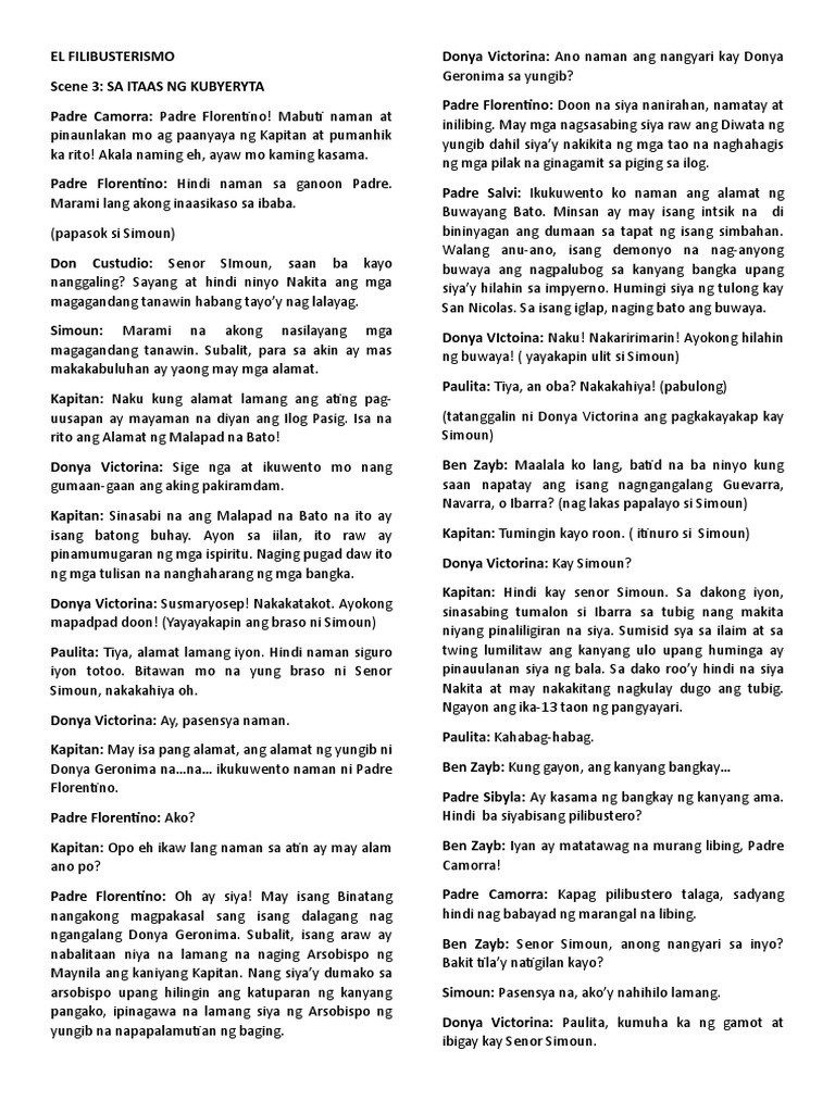 EL FILIBUSTERISMO Kabanata 3 | PDF