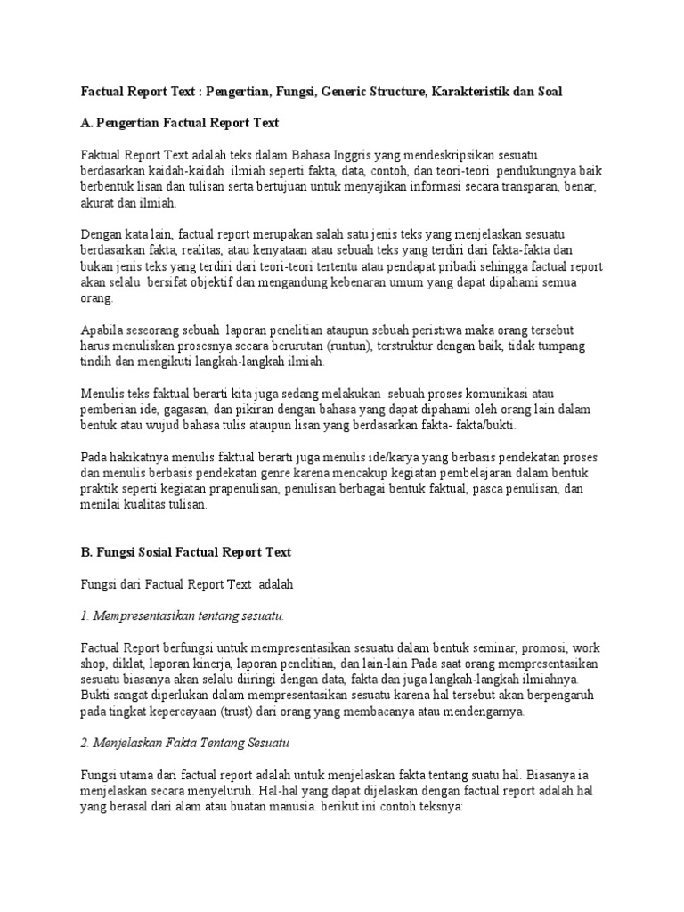 Factual Report Text | PDF