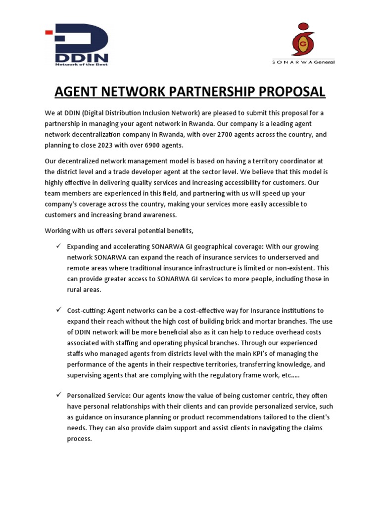 Rwanda Agent Network Proposal | PDF | Brand | Insurance