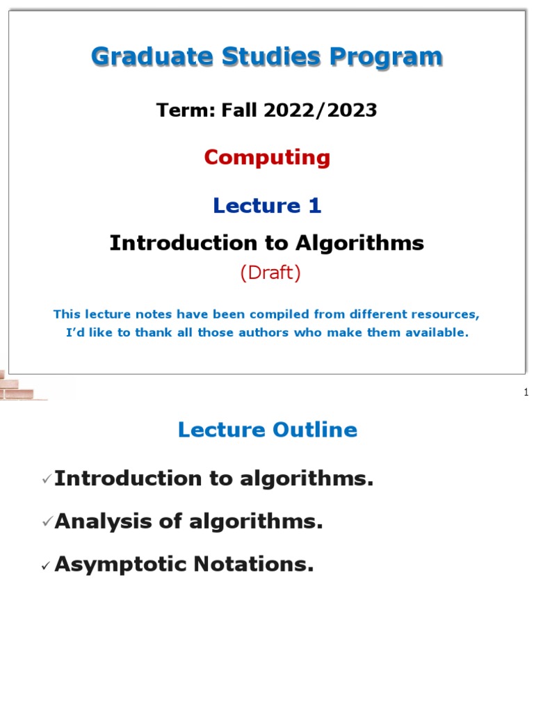 Lect 1 Intro Pdf Algorithms Time Complexity 