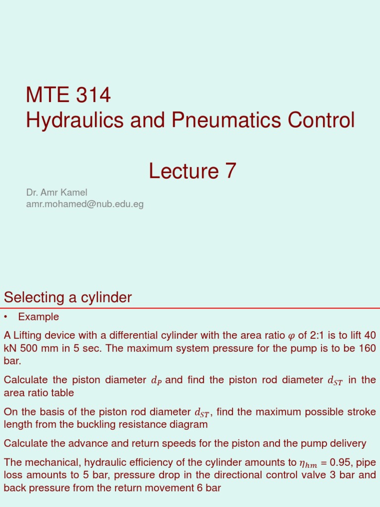 Lecture 7 | PDF | Actuator | Piston