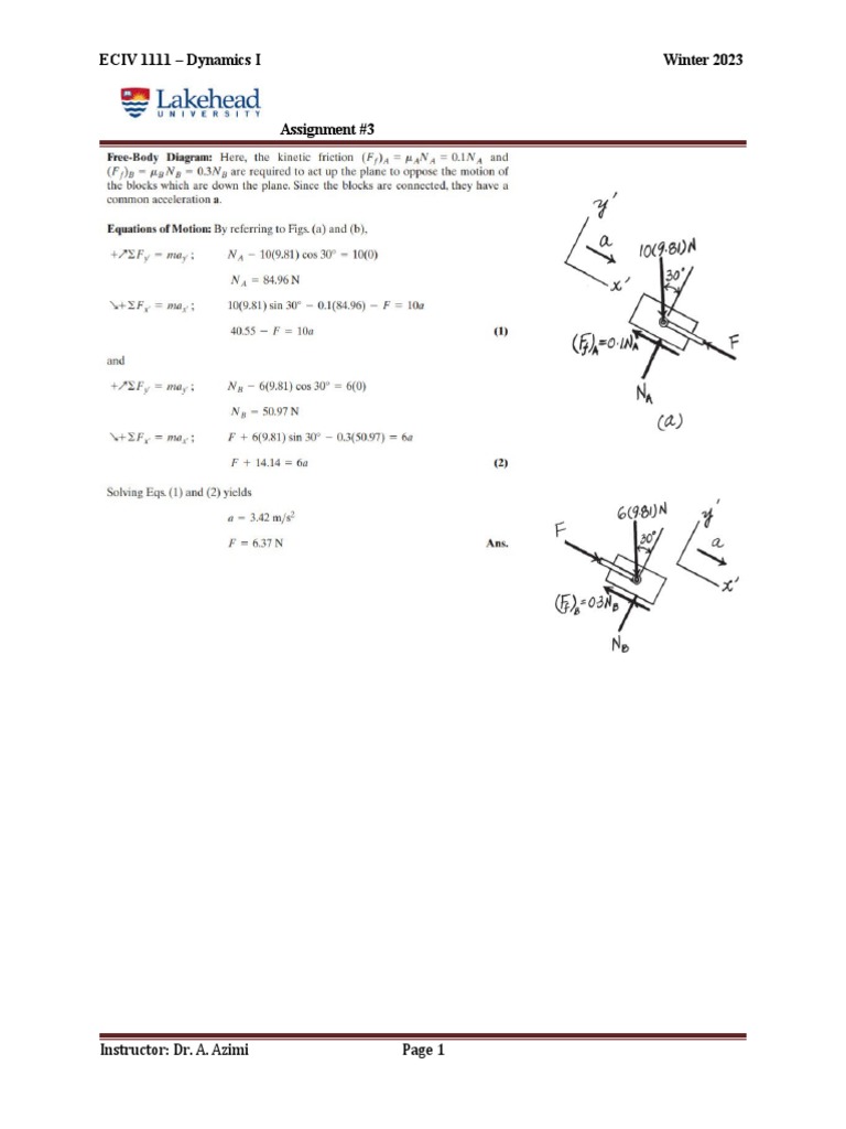 W23-Assignment 3-ECIV 1111-Solution | PDF | Science & Mathematics | Technology & Engineering