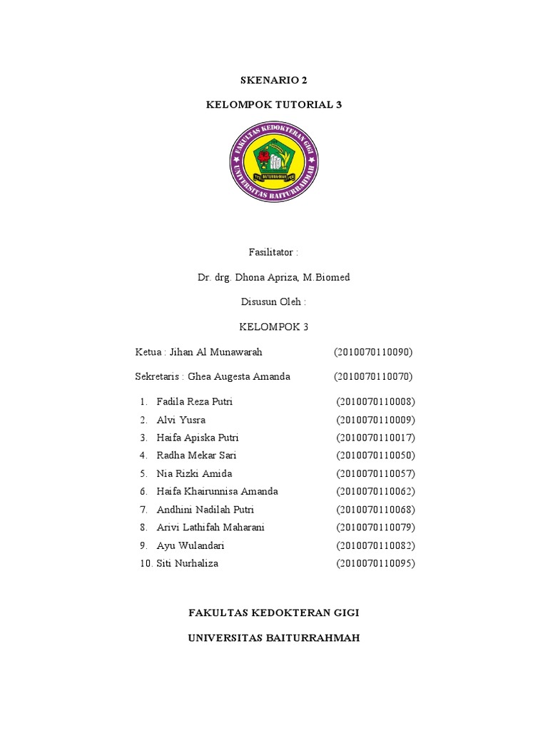 Laporan Makalah Tutorial Skenario 2 Kelompok 3 | PDF
