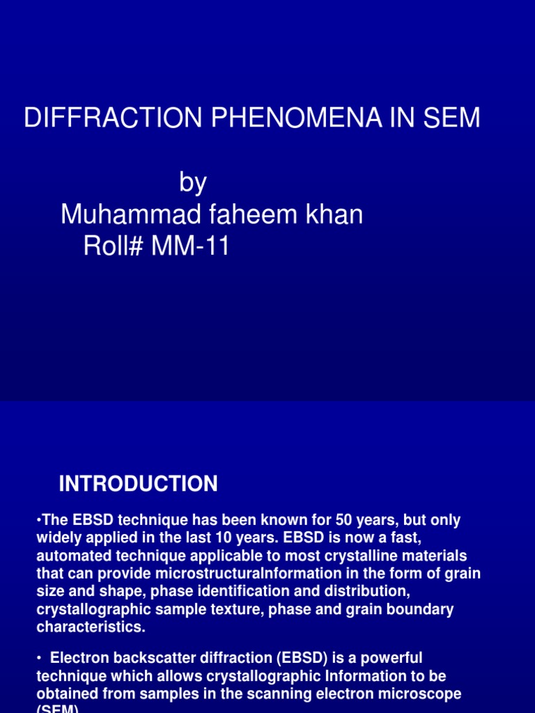 Ebsd (Electron Backscattered Diffraction) | PDF | Scanning Electron ...