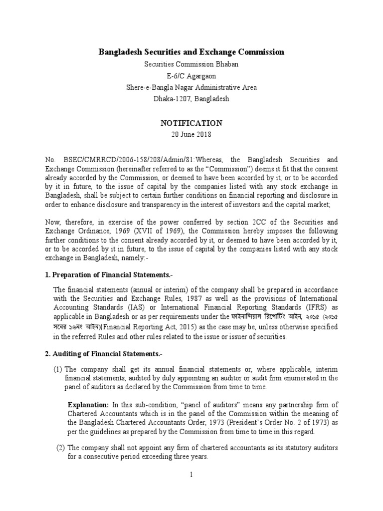 Notification On Financial Reporting and Disclosure-20-6-2018 | PDF ...