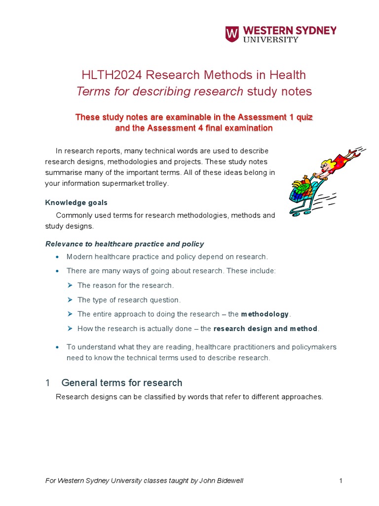 HLTH2024 Research Terms | PDF | Cohort Study | Epidemiology