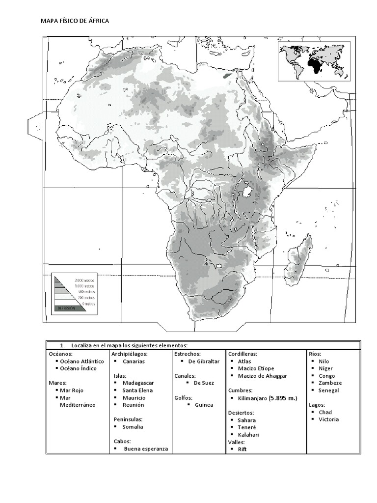 Mapa Físico de África | PDF