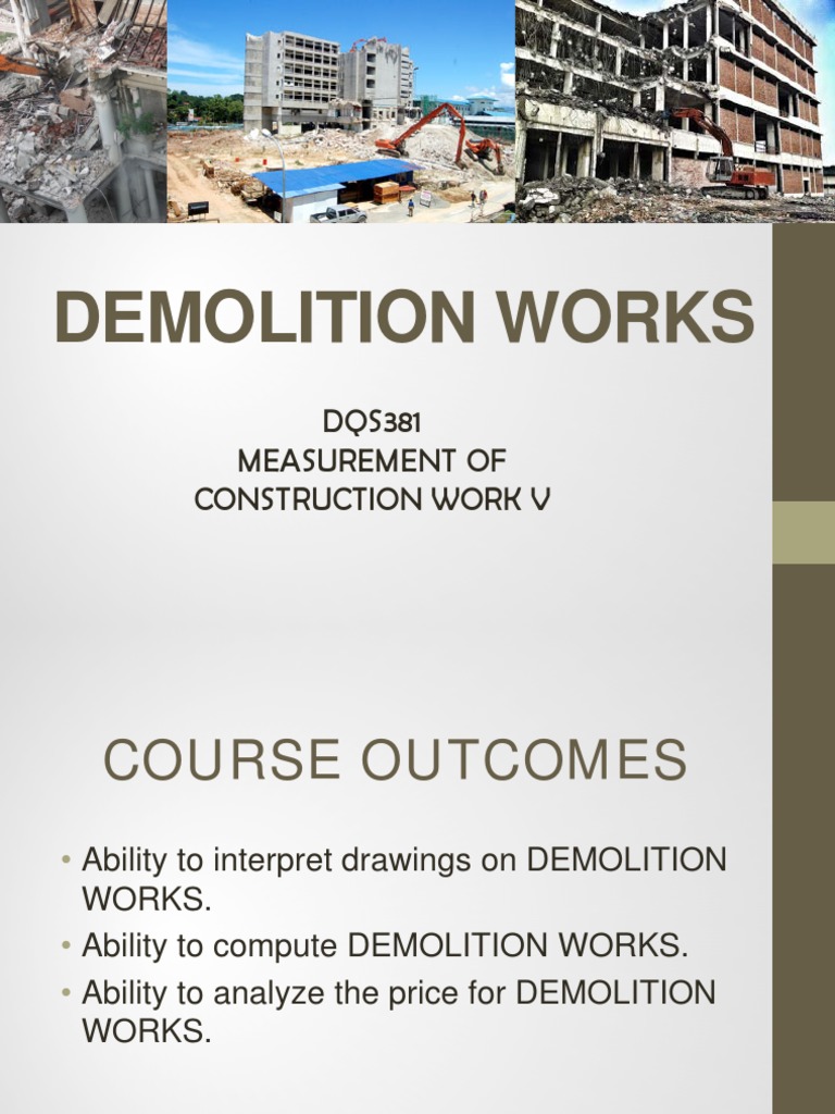 Demolition and Alteration Works PDF | PDF | Demolition | Building ...