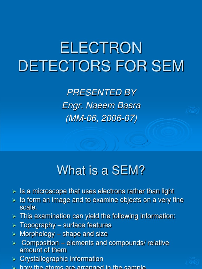 Electron Detector For Sem Scanning Electron Microscope Electron