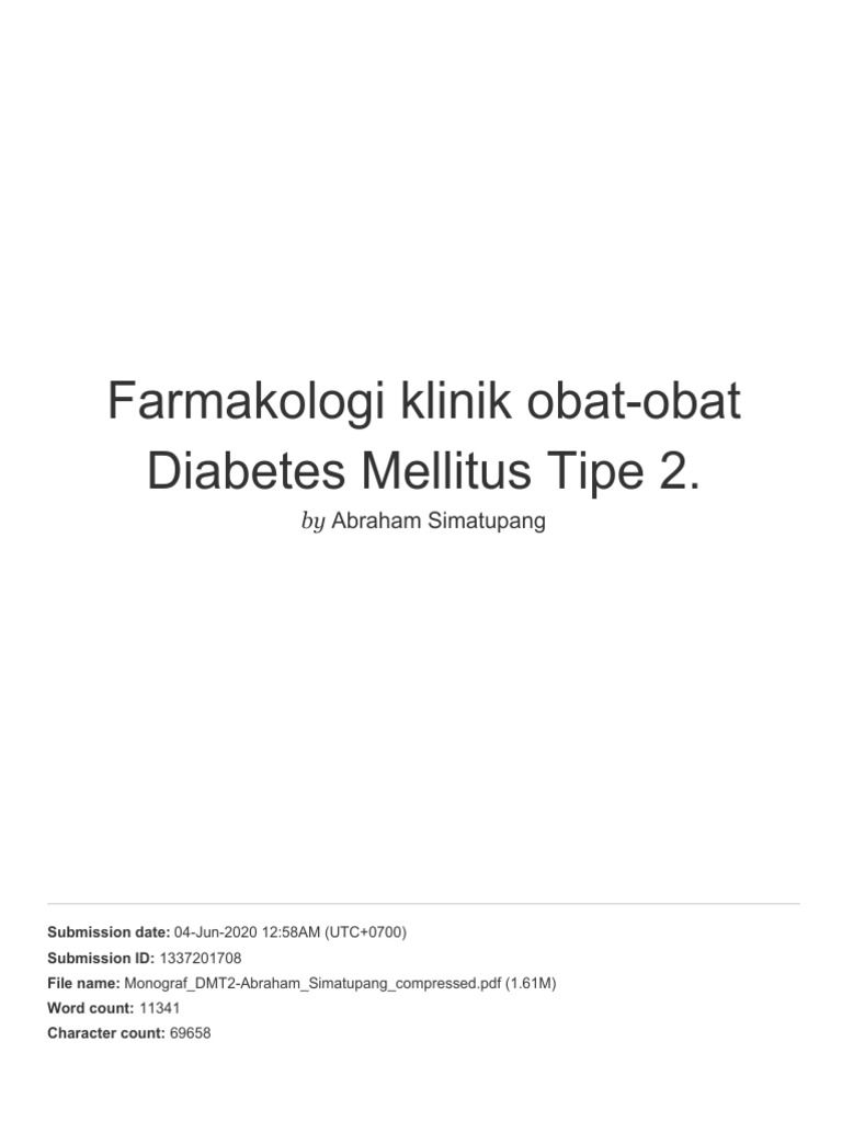 Farmakologi Klinik Obat Obat Diabetes Mellitus Tipe 2 Pdf Pdf