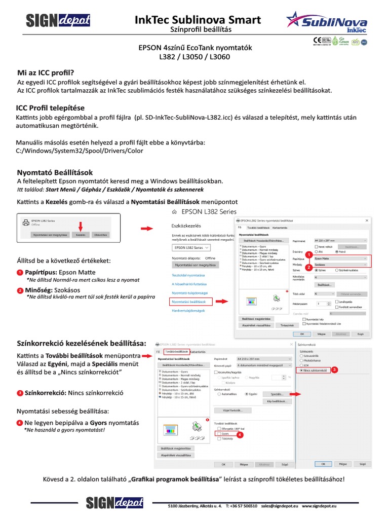 Signdepot InkTec SubliNova L382 | PDF