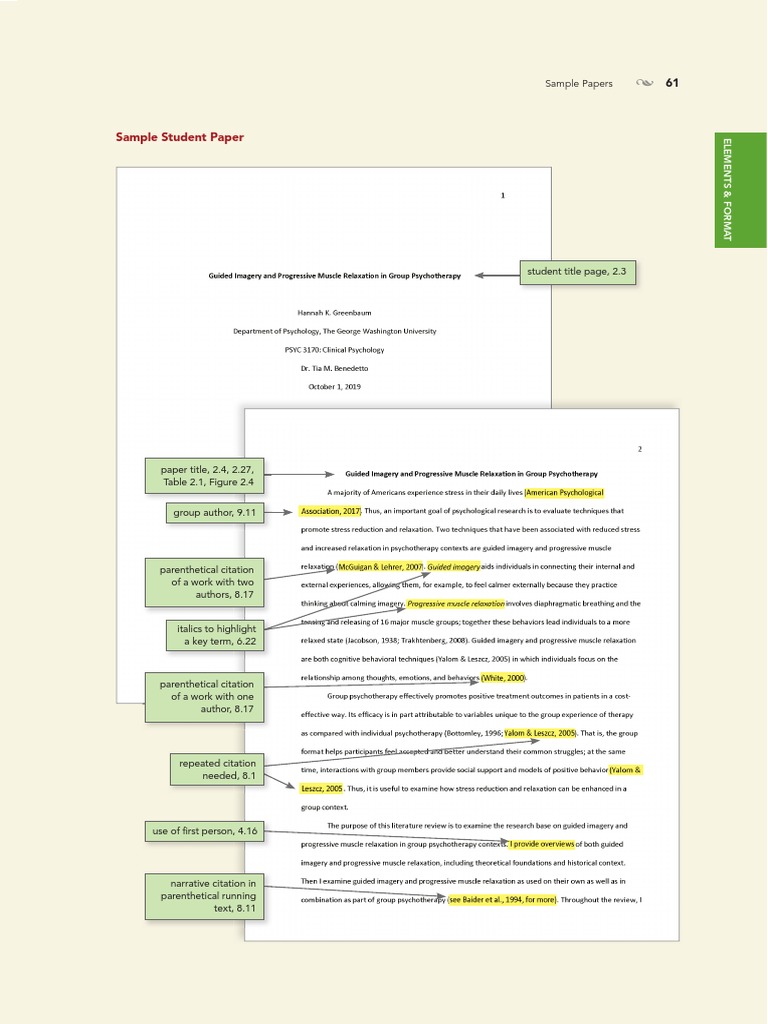 Sample Annotated Student Paper in APA 7 Style | Download Free PDF ...