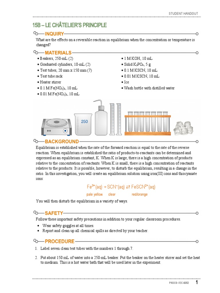 15B_Le_Chateliers_Principle | PDF | Chemical Equilibrium | Thermodynamics