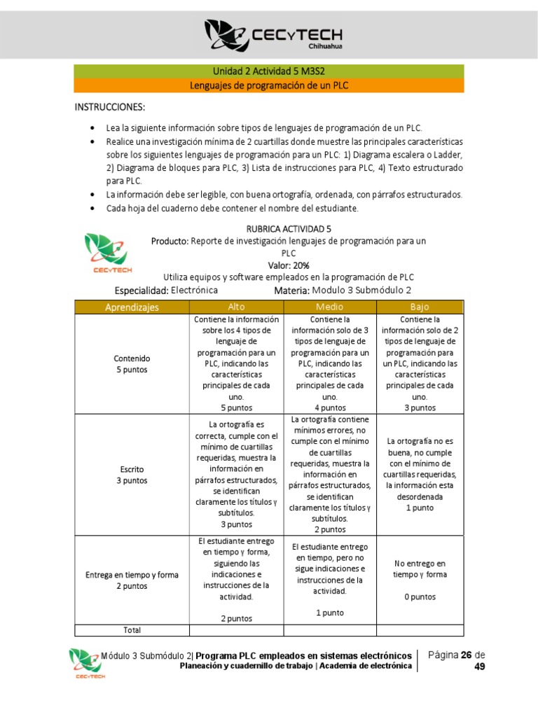 Actividad 5 Lenguajes de Programación para PLC | PDF | Programación de ...