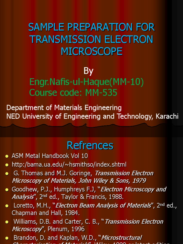 TEM Sample Preparation Techniques | PDF | Transmission Electron ...