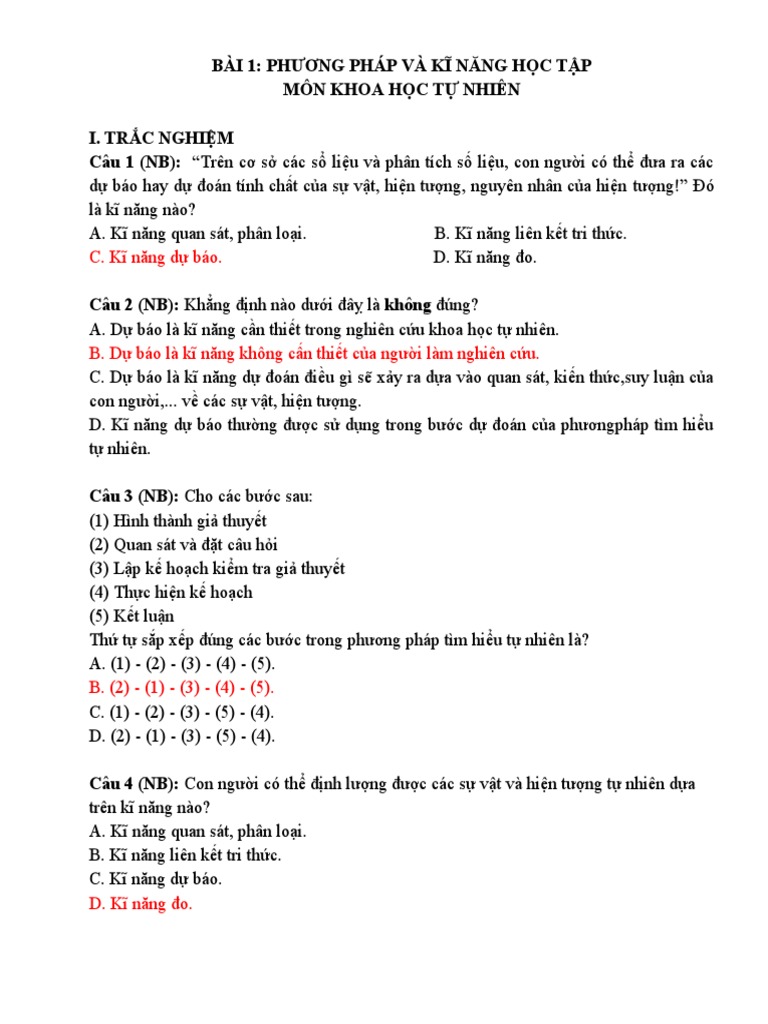 Bài 1 - KHTN - KNTT | PDF