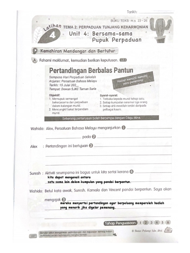 Latihan TEMA 2 PERPADUAN TUNJANG KEHARMONIAN | PDF