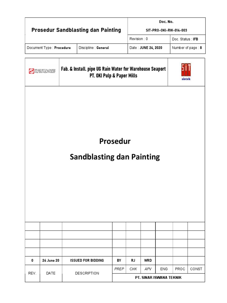 SANDBLASTING DAN PAINTING | PDF
