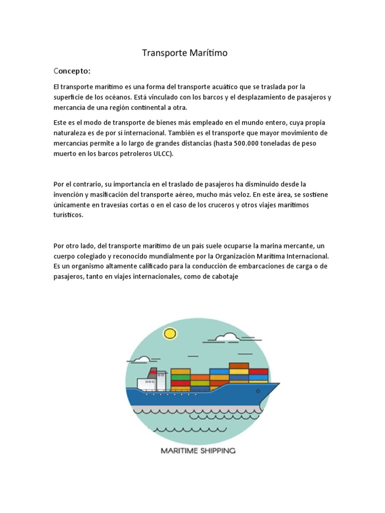 El transporte marítimo: concepto, tipos, documentos y ventajas y desventajas de este importante ...
