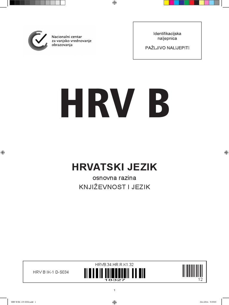 HRV B: Hrvatski Jezik | PDF