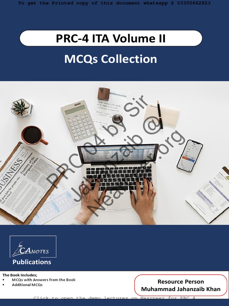 PRC4 Vol II MCQs by Sir Jahanzaib | PDF | Debits And Credits | Bookkeeping