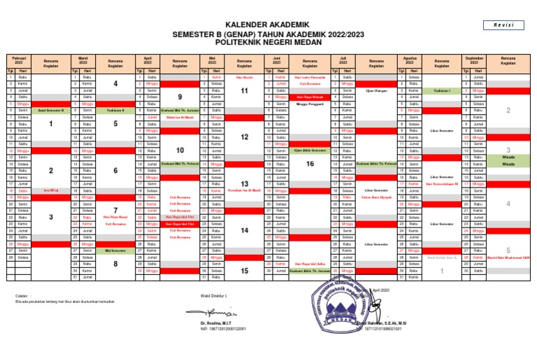 KALENDER AKADEMIK SM. B 2022-2023 Revisi PDF | PDF