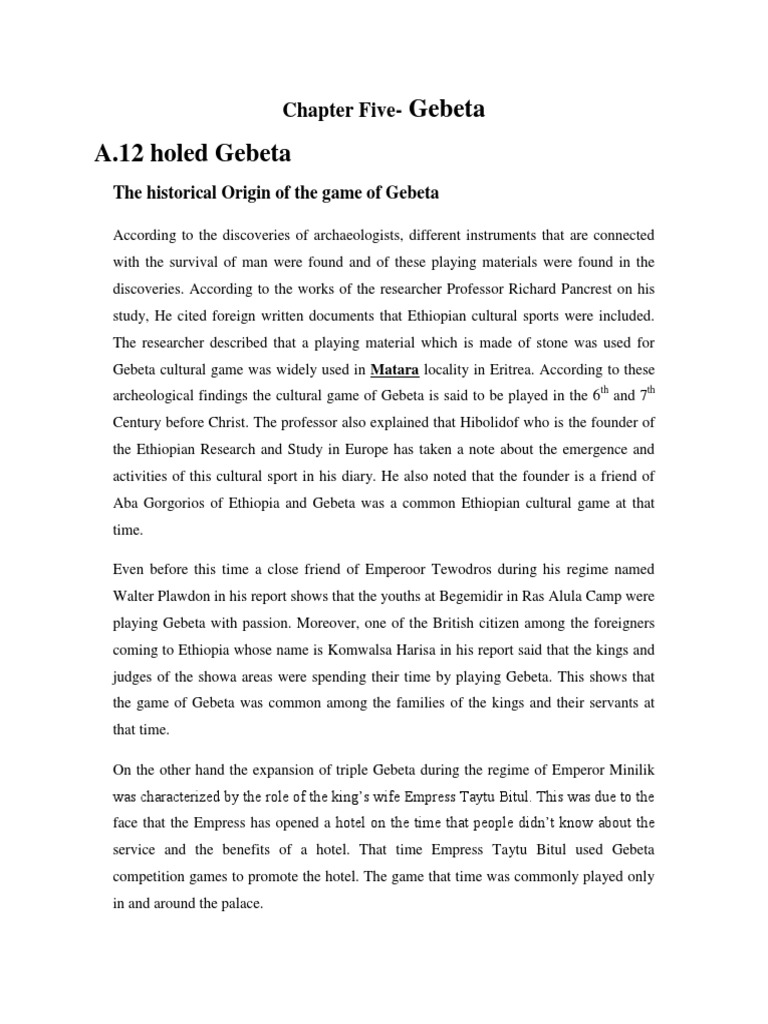 Chap5 Gebeta-12 and 18 Holed | PDF | Length | Ethiopia