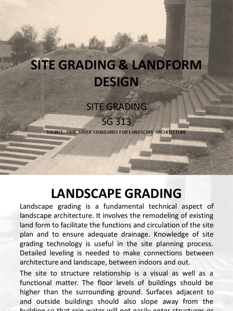 SITE GRADING and LANDFORM DESIGN SITE GR | PDF | Slope | Contour Line
