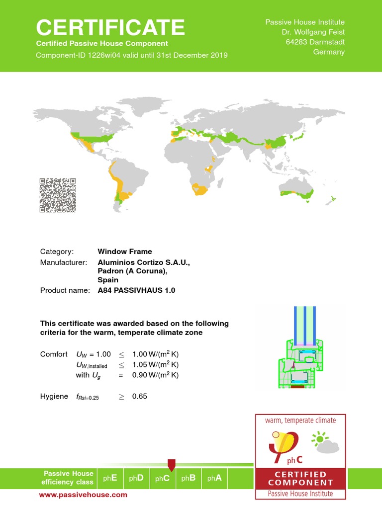 A84 PASSIVHAUS Window Certification | PDF | Sustainable Architecture ...