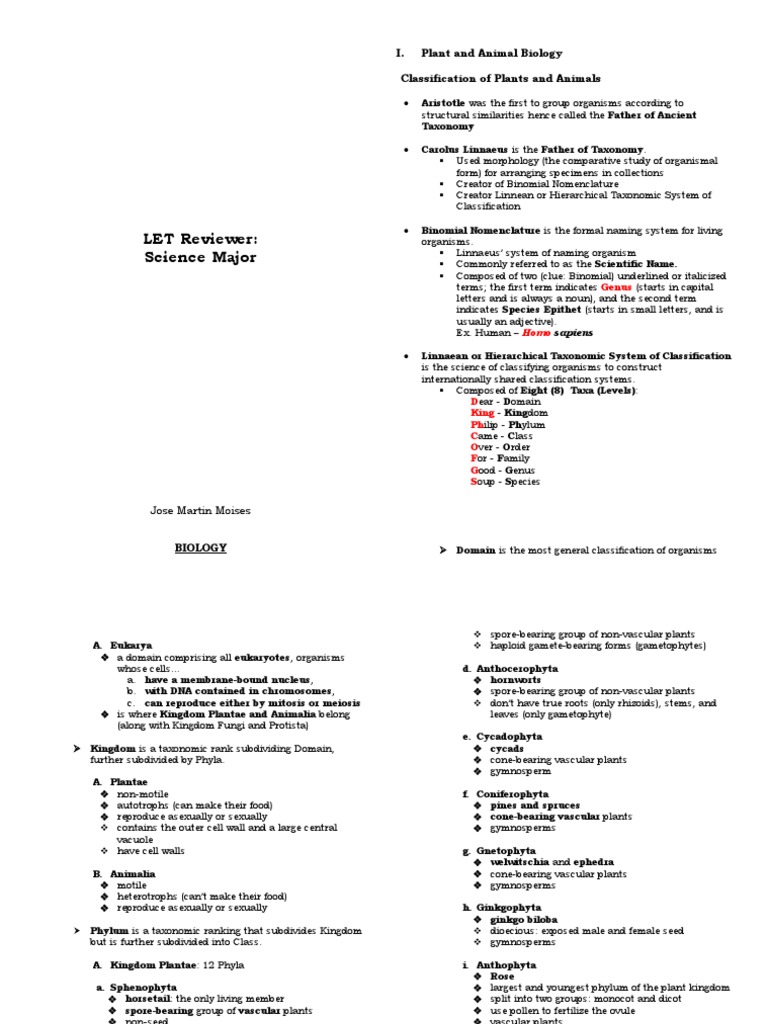 LET Reviewer Major in Science | PDF | Genetic Engineering | Genetically ...