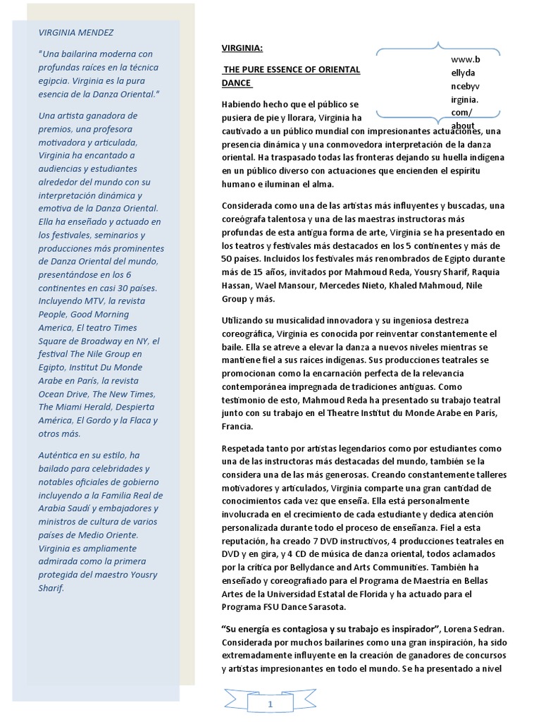 Virginia Méndez | PDF | Bailes | Entretenimiento
