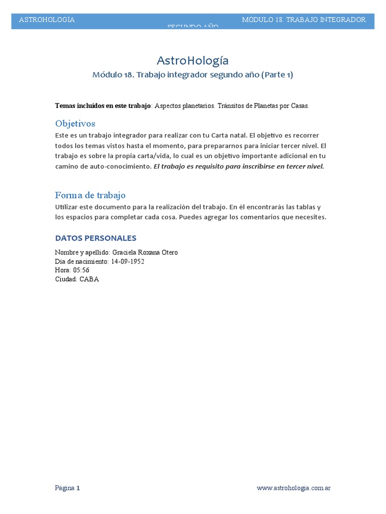 Modulo 18. Trabajo Integrador Parte 1. Graciela Otero REVISADO | PDF ...
