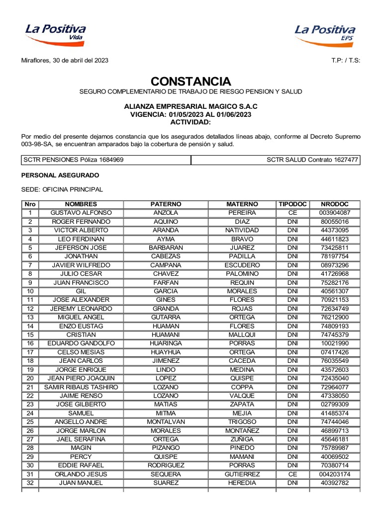 Constancia Mayo 2023 | PDF | Minería | Derecho empresarial